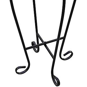 Matalde Mosaic Side Table, Round Plant Table, Indoor and Outdoor Decorative Table, Outdoor Patio Furniture, Garden Patio Living Room Coffee Table, Black, 1 pc,