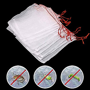 50pcs Bird Netting Bags, Fruit Protection Bags Mesh, Garden Insect Net Bags with Drawstring, 6" X 10" Mosquito Netting Bag Garden Pest Barrier for Protecting Plant Fruits Trees Vegetables and Flower.