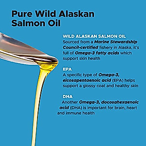 PetHonesty Wild Alaskan Salmon Oil for Dogs - Omega-3 for Dogs - Pet Supplement - EPA + DHA Fatty Acids, Helps with Sensitive Skin and Normal Shedding - Supports Joints, Brain & Heart Health - 32oz