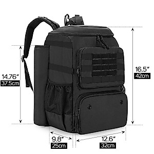 DSLEAF Baseball Backpack with 2 Bat Sleeves, Softball Bag with Vented Shoe Space and Multi Pockets for Adults (Patent Design)