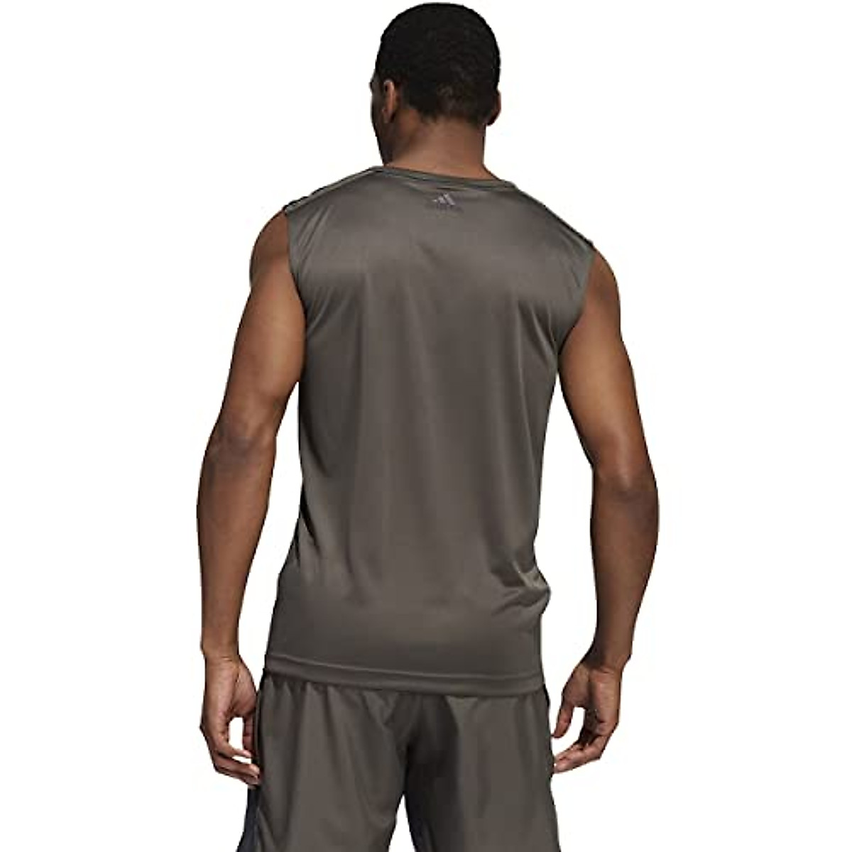 adidas Men's Wide Hoops All World Tank, Utility Grey, Small