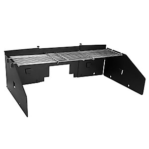 Petrirufun Adjustable Wind Screen and Griddle Warming Rack Set Fit for Griddle from 22" to 28" Without Hood, Wind Guard Griddle Accessories for Blackstone 22“, 28” and Other Griddle with Rear Grease