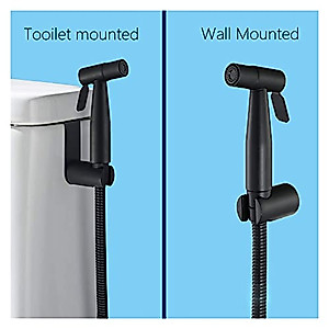 UERVPS Black Toilet Bidet Sprayer Kit. Hand-held Stainless Steel Set for Bathroom Personal Cleaning Bidet Faucet Bathroom Shower Drencher(Black Bidet 3 kit.)