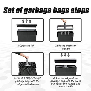 CL.Store 13 Gallon Trash Can Garbage Can Automatic Sensor Plastic Kitchen Trash Can 50 Liter High-Capacity Touch Free Trash Garbage Can Bathroom Waste Basket Garbage Can Trash Bin, Black