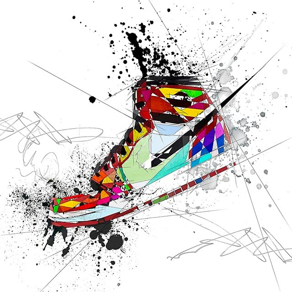 Katia Skye CANVAS PRINT Air Jordans Nike Shoes Basketball Poster (24x24)