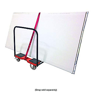 SNAP-LOC 1800 LB Super-Duty Panel CART Dolly RED with Steel Frame, 6 inch Casters, Panel Bars and Optional E-Strap Attachment