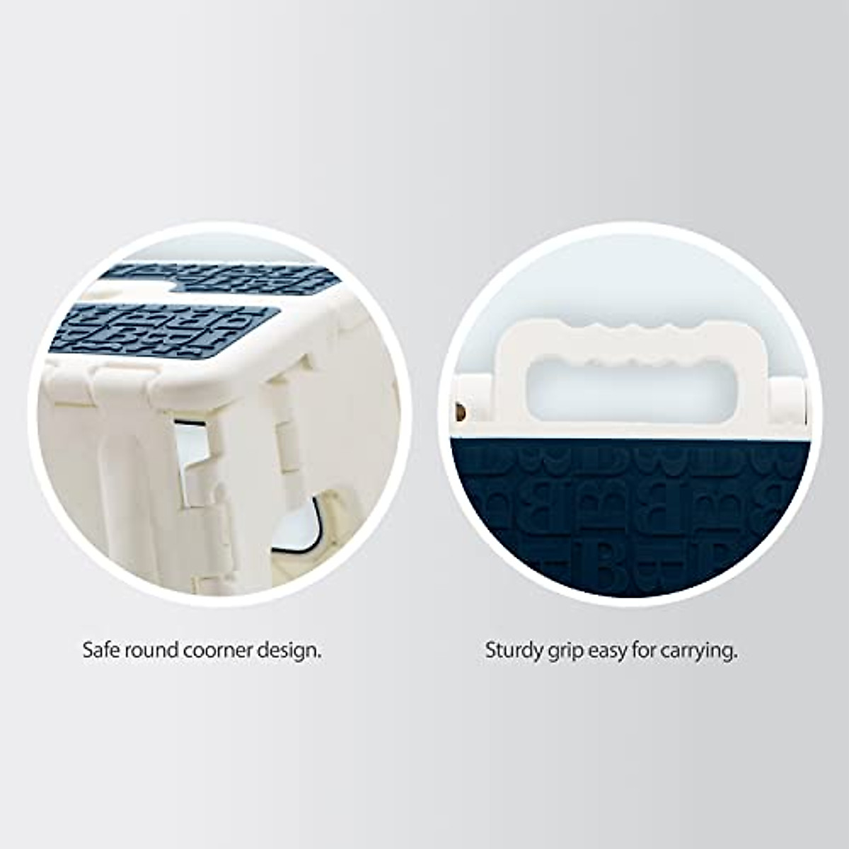 BROOKSTONE 13" Non-Slip Textured Grip Surface, Foldable Space Saving Design, Carrying Handle, Holds Up to 300 Pounds, for Kitchen and Rest of Home