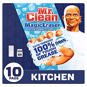 Mr. Clean Magic Eraser, Oven, Kitchen, and Shoe Cleaner, Cleaning Pads with Durafoam, 10 Count