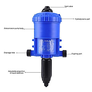 0.2%-2% Adjustable Fertilizer Injector, Automatic Dosing Device Irrigation Injector Chemical Liquid Doser Dispenser Dosatron Injector Powered by Water Dosing Pump for Garden