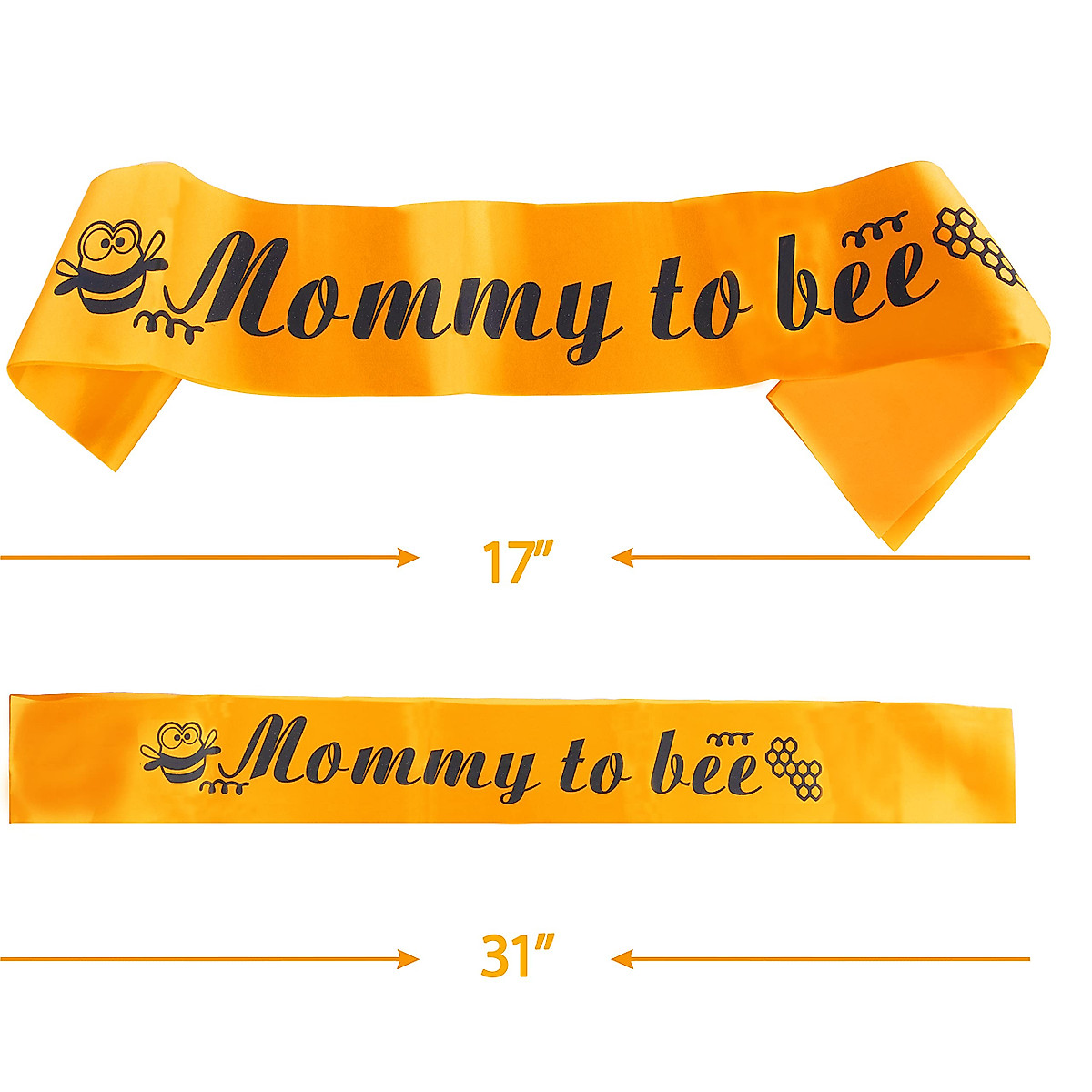 Baby Shower Decoration for Mom To Be and Dad To Be, Yellow Flowers style Tiara + Yellow & Black Sash + Yellow & White "Daddy to be" pin, Maternity Gift for Her and Him
