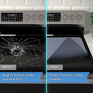 Stove Top Covers for Electric Stove,30" x 21" Silicone Stove Top Mat,Heat Resistant Silicone Stove Top Protector,Foldable Thick Glass Top Protector to Prevent Scratching Grey,with 2 Cleaning Brush