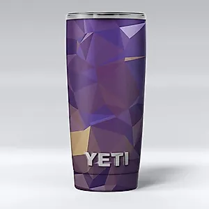 Design Skinz Purple Geometric V12 - Skin Decal Vinyl Wrap Kit Compatible with The Yeti Rambler Cooler Tumbler Cups