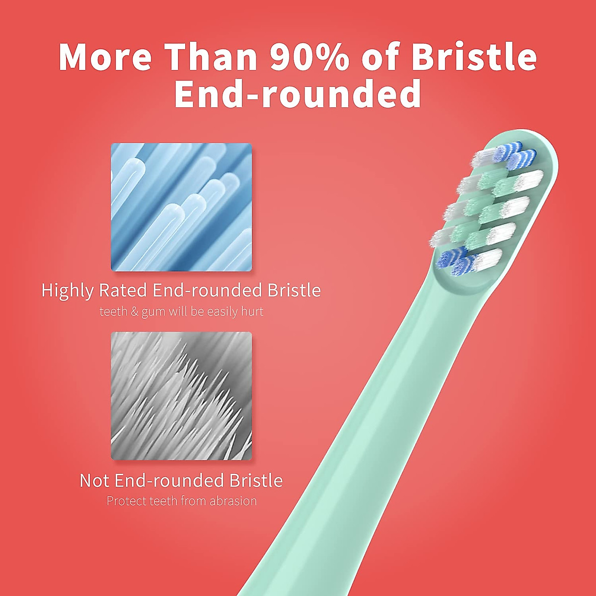 Replacement Toothbrush Heads Compatible with Colgate Hum Connected Smart Battery Toothbrush Refill Head, Green, 6 Pack