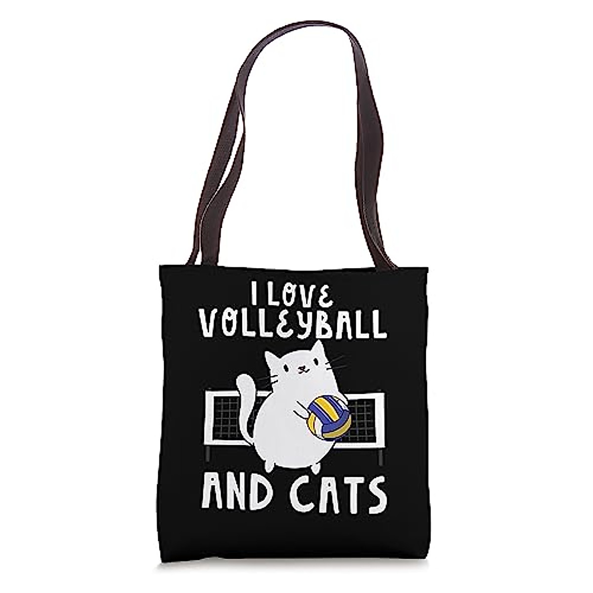 Spiker Setter Cute Funny I Love Volleyball And Cats Tote Bag