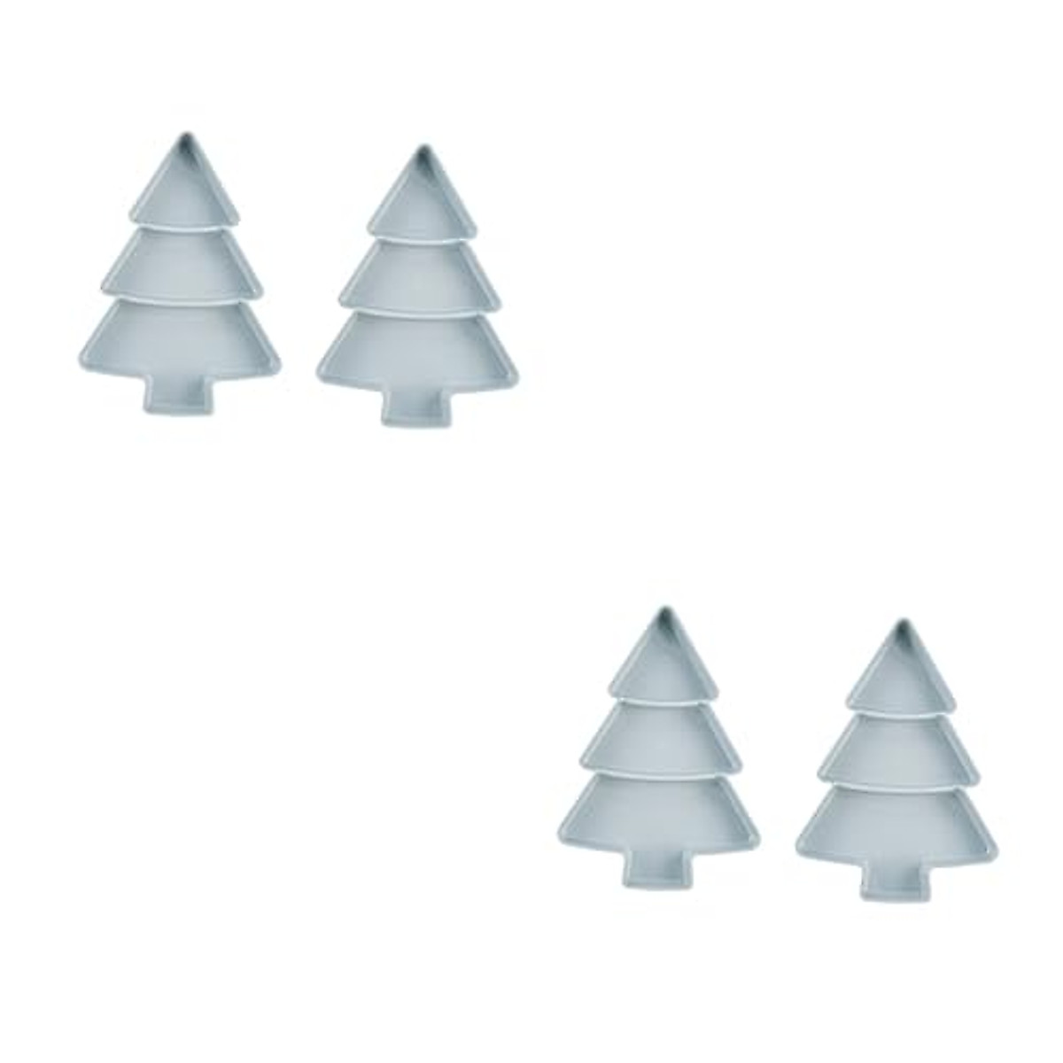 NOLITOY 4 Pcs Christmas Tree Afternoon Tea Dessert Plates Christmas Serving Tray Christmas Accessory Compartment Serving Plate Holiday Snack Sushi Plates Ceramics Cookie Plastic