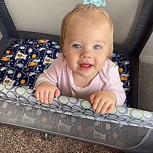 Babygoal Pack n Play Baby Play Playard Sheets,Organic Cotton,2 Pack Portable Playard Mattress Cover 27x39x4 inches,2CYXW12-B