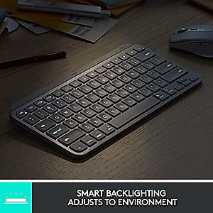 Logitech MX Keys Mini Minimalist Wireless Illuminated Keyboard, Compact, Bluetooth, USB-C, for Apple macOS, iOS, Windows, Linux, Android - Graphite - With Free Adobe Creative Cloud Subscription