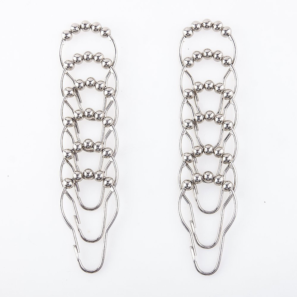 Amazer Shower Curtain Hooks, Decorative Rust Proof Stainless Steel Shower Curtain Hooks for Bathroom Shower Rods Set of 12, Polished Nickel