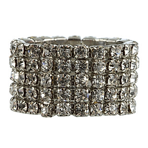 GUESS "Basic" Gold Look of 4 Band Chevron with Stones Ring, Size 7