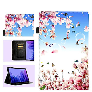 Case for 6" All-New Kindle 11th Generation 2022 Release (Model No.C2V2L3), PU Leather Flip Case Cover with Smart Auto Wake/Sleep and Card Slots for Kindle 2022 11th Gen E-Reader.(Butterfly in Flowers)