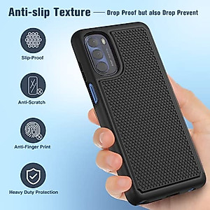 BNIUT for Motorola Moto G-Stylus 2022 Case: Dual Layer Protective Heavy Duty Cell Phone Cover Shockproof Rugged with Non Slip Textured Back - Military Protection Bumper Tough (Black Matte)