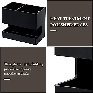 MyGift Premium Black Acrylic Wall Mounted Hair Styling Tools and Accessories Holder with 2 Slots, Salon Hot Tool Organizer Rack for Blow Dryer Straightener Curling Iron