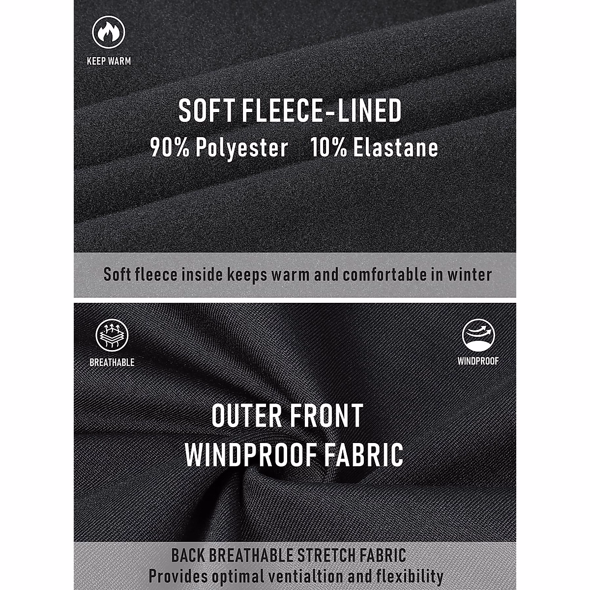 qualidyne Men's Winter Cycling Jacket Thermal Fleece Lined Bicycle Biking Jacket Cold Weather Windproof Softshell Windbreaker