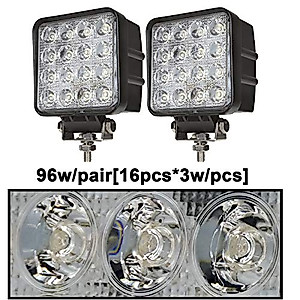 Green Led Pods 48W 3inch Spot Hunting Lights Driving Work Fog Lamps for F150 Truck SUV Polaris Auxiliary Offroad Off-road Boat Fish Pig Deer Hog Hunting Motorcycle 12 Volt Motor (Pack of 2)