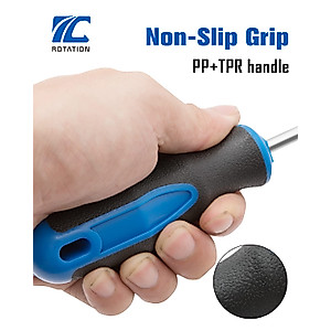 6PCS Magnetic Tip Screwdriver Set, 3 Phillips and 3 Flat, Professional Cushion Grip | 6-Piece Hand Tools Set