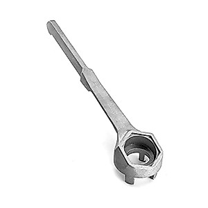 QWORK Drum Wrench, Aluminum Wrench Opener for 10 15 20 30 55 Gallon Barrels, 2" and 3/4" Bung Cap