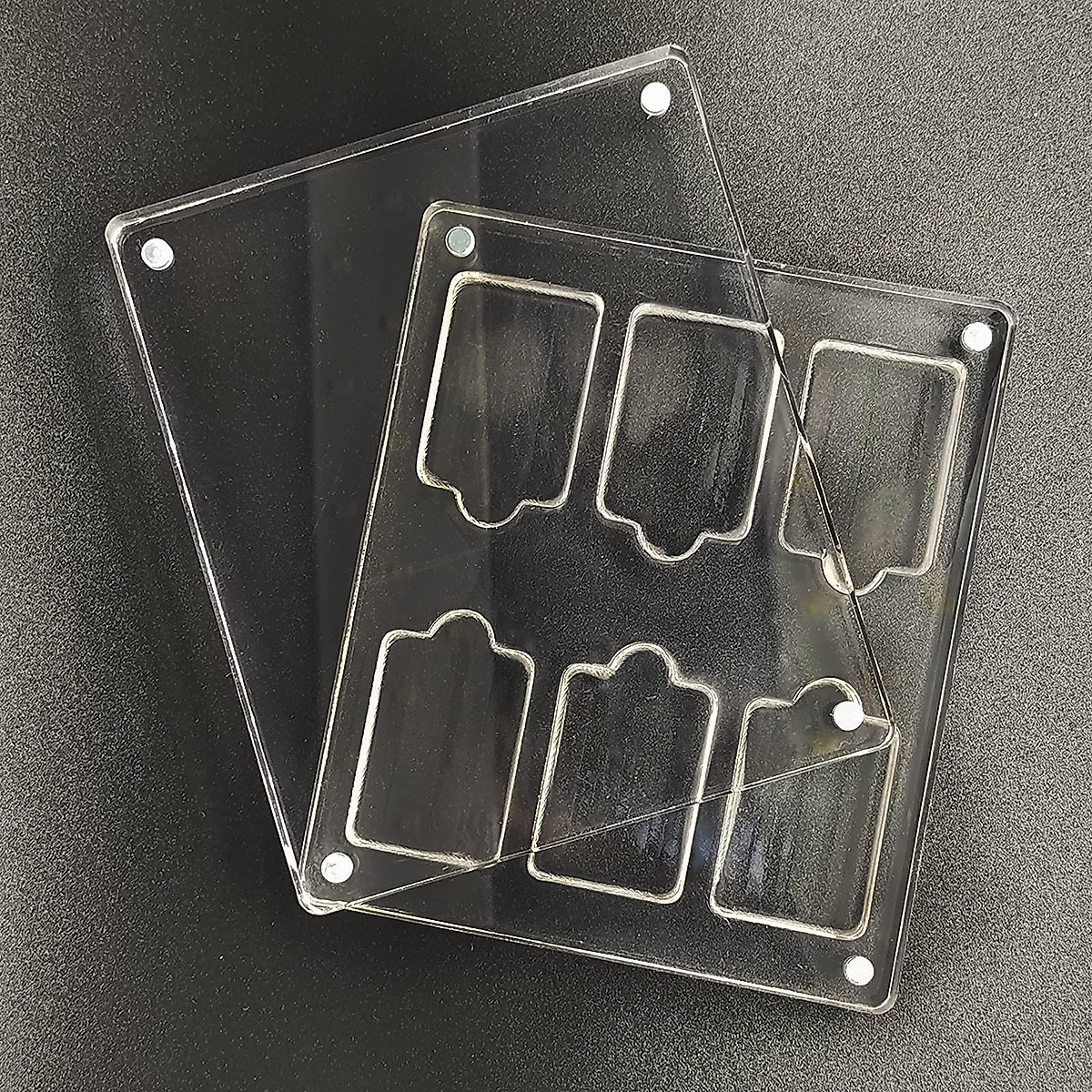 X-Richmen Game Card Case for Nintendo Switch Transparent Acrylic Game Storage Box Protective Shockproof Display Cabinet with 6 Slots Game Storage Box, Gift Mario Mushroom Red and Blue Thumb Grip 2PCS