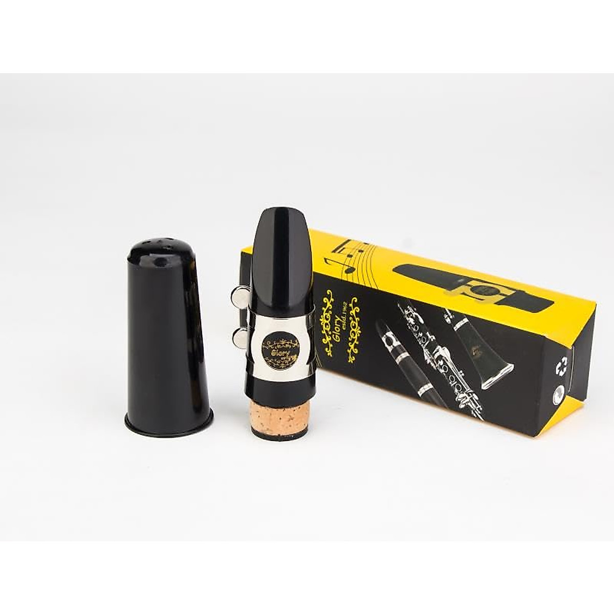 Glory Clarinet Mouthpiece Kit with Ligature,one Reed and Plastic Cap~black, Click to See More Colors