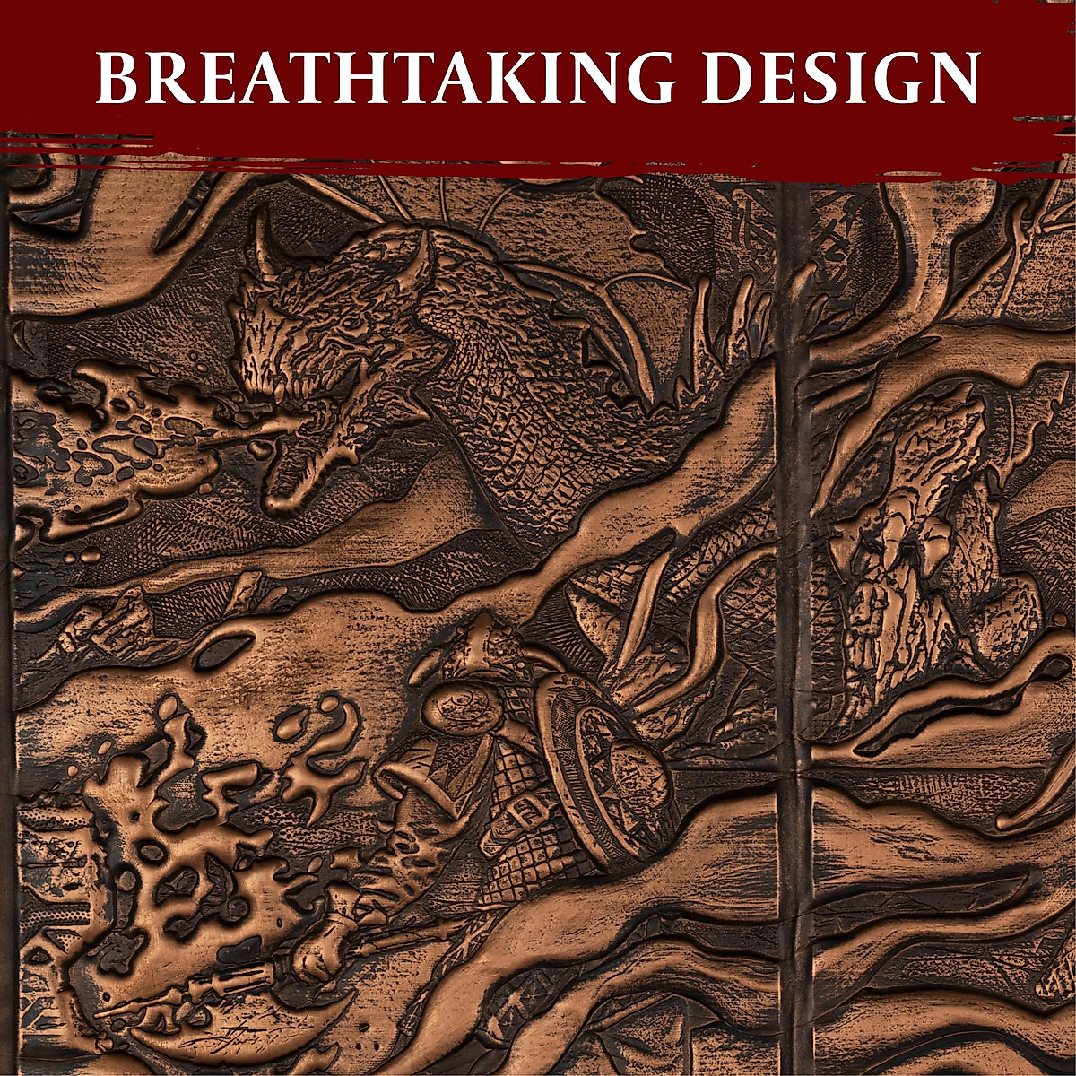 DND DM Screen 5e - D&D Dungeon Master Screen 3D Faux Leather with Customizable Inserts - Dungeons and Dragons GM / Game Master Accessories Gift for Man or Woman. Hide Your Dice Rolls, Maps & Books