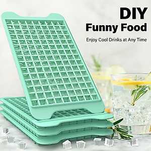 Mini Ice Cube Tray for Freezer: FDDBI Small Ice Trays for Freezer with Bin - 135×4PCS Easy Release Nugget Ice Tray - Crushed Ice Tray with Container