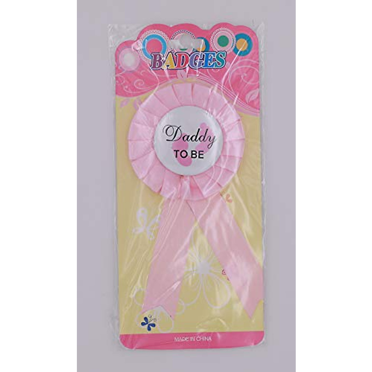 Topfunny Pink Daddy to Be Tinplate Badge Pin Baby Shower Buttons for Baby Shower Party Celebration Gender Reveals Party Suppliers