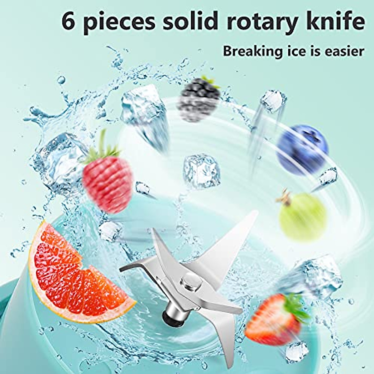 BTOYM Portable Blender, 19oz Personal Hand Blender for Smoothies and Shakes,4400mAh Mini Blender with Rechargeable USB, Six 3D Blades Handheld Juicer Perfect for Home, Travel, Office, Gym