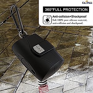 OCING 6 in One Airpods Pro 2 Case with Secure Lock, Full Body Protective Case Compatible with Airpod Pro 2nd / 1st Generation（2022/2019）, Supports Wireless Charging (Black)