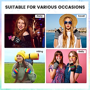 Simplicity Skull Gloves Women Men Knitted Stretchy Skeleton Fingerless Gloves