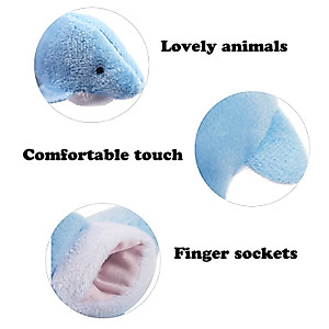 Oiuros 20pcs Different Cartoon Animal Finger Puppets Soft Velvet Dolls Props Toys Easter Basket Stuffers