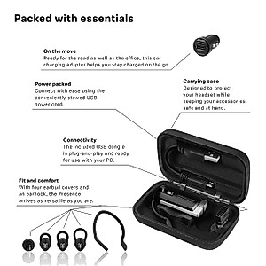 Sennheiser Presence UC (504576) - Dual Connectivity, Single-Sided Bluetooth Headset for Mobile Device & Softphone/PC Connection, with Carrying Case and USB Dongle, Major UC Platform Compatible (Black)