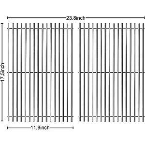 AOREWTGGH 7639 Cooking Grates for Weber Spirit I & II 300 Series E310, E320, E330, S310, S320,304 Stainless Steel Grill Grates for Spirit 700, Weber 900, Genesis Silver/Gold/Platinum B & C, 1000-3500