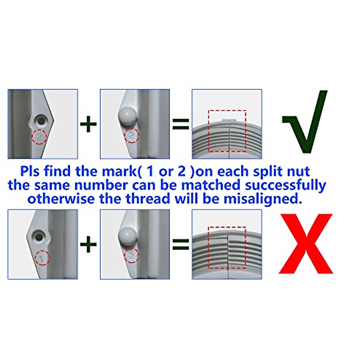 UCEDER 2 Pack Spa Hot Tub Heater Split Nut Unions with Screw, 2 pcs Heater Gasket/O-Rings,(Actual Size 3 Inch,Suitable for 2 Inch Heater Assemblies)
