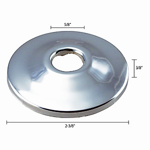 Westbrass R128-2-26 1/2" (5/8" OD) Sure Grip Low Pattern Flange for Copper Pipe (2-Pack), 1-Pack, Polished Chrome