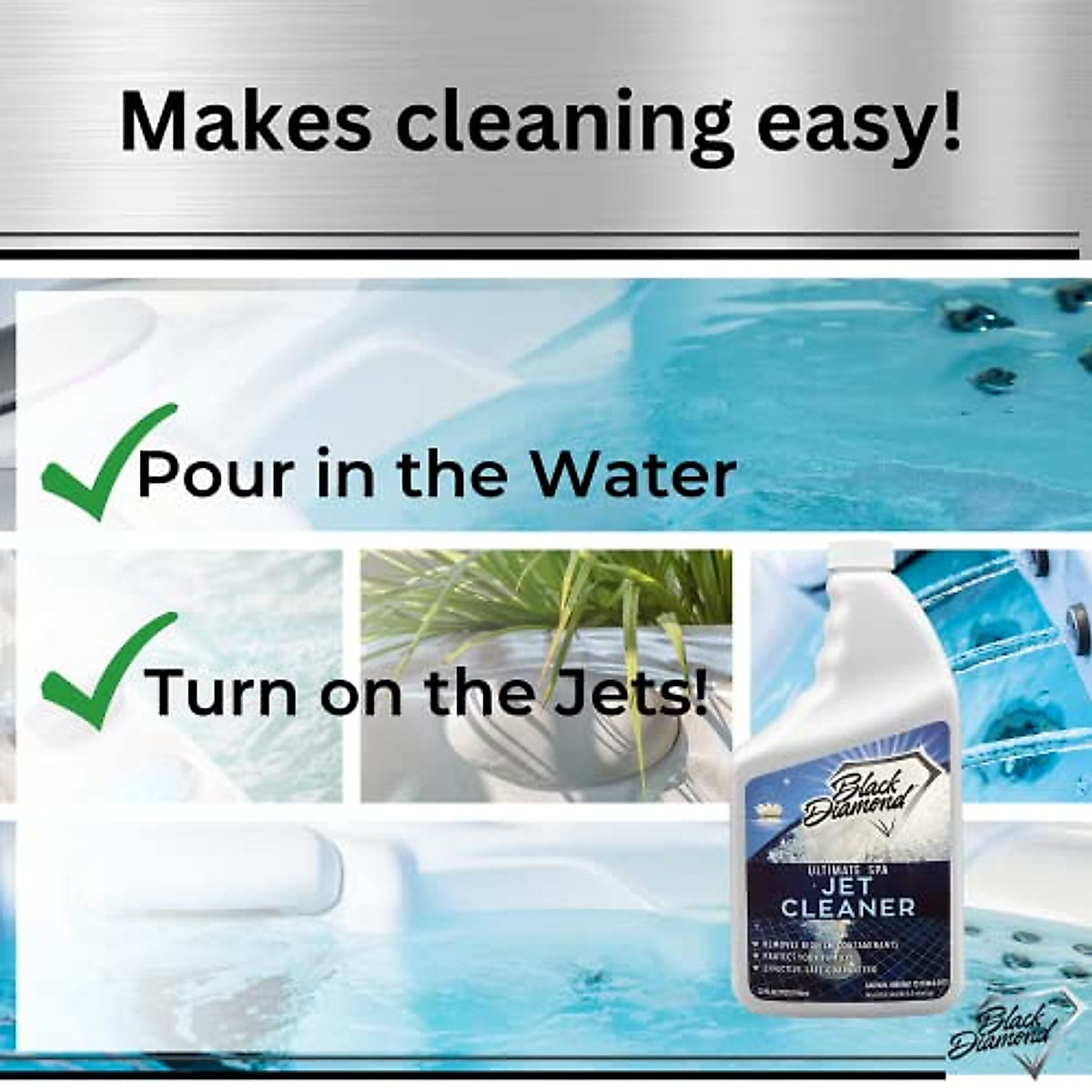 Ultimate Spa Hot Tub Jet Chemical Cleaner for Removing Harmful Film from All Jet Lines. Protect Your Family. QT