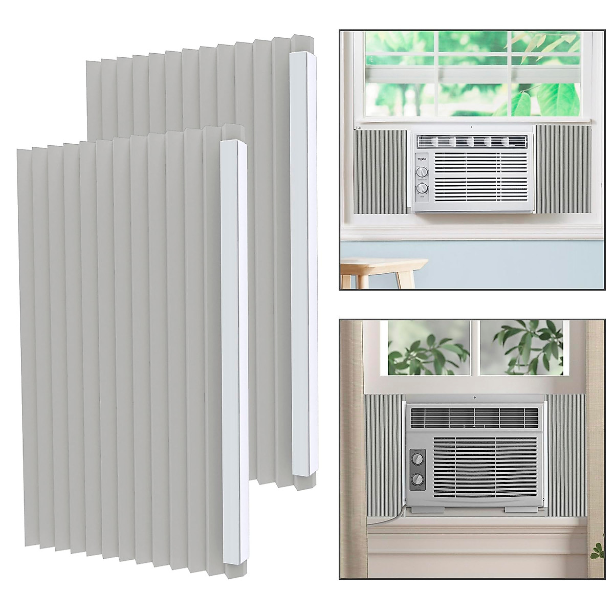 BJADE'S Window Air Conditioner Side Panels Kit,Window AC Foam Insulation Side Panels for Window AC Unit Indoor Air Conditioner Cover for Summer Winter Protection,18" x 9" x 7/8" Window Seal Panel