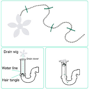 12Pcs Bathroom Drain Hair Catcher Flower Shape Shower Drain Cover Bathtub Hair Catcher Drain Protector Chain Trap Hair Stopper for Shower Bathroom, Kitchen