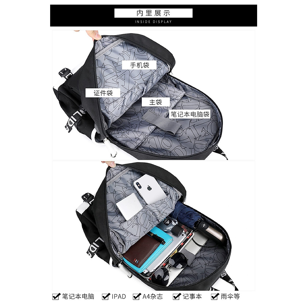 ISaikoy Anime Darling in the FranXX Backpack Shoulder Bag Bookbag Daypack School Bag 1