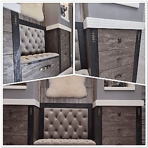 dophee 4 Pack Retro Decorative Corners Bracket, Antique Bronze Applique Furniture Chest Case Wooden Box Feet Leg Corner Protector Guard Furniture Fittings with Mounting Nails, 100x23mm/3.94"x0.91"