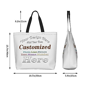 Personalized Beach Bags Custom Totes Bag For Women Custom Bags With Your Logo Text Name Image Photo Customizable Tote Bags For Shopping Travel Beach Work