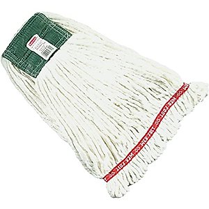 Rubbermaid Commercial Products Web Foot Shrinkless Medium 20 OZ Blend Wet Mop, 5" Headband, White, for Janitorial/Professional Cleaners for Hard Floors Hardwood/Tile/Smooth Concrete